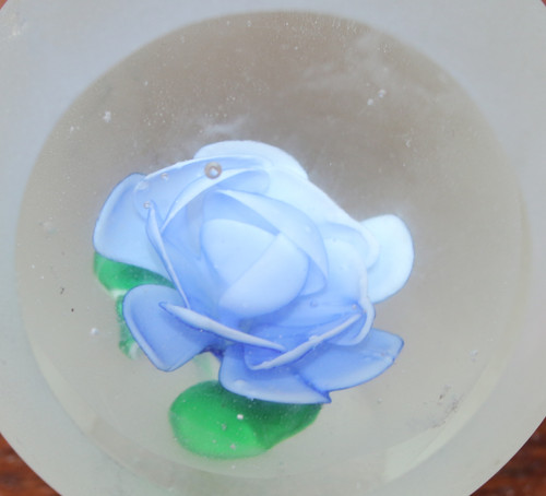 Preloved Blue Rose Glass Paperweight | Tasmanian Beauties