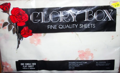 Preloved Vintage Glory Box single flat sheet , in original packaging ...