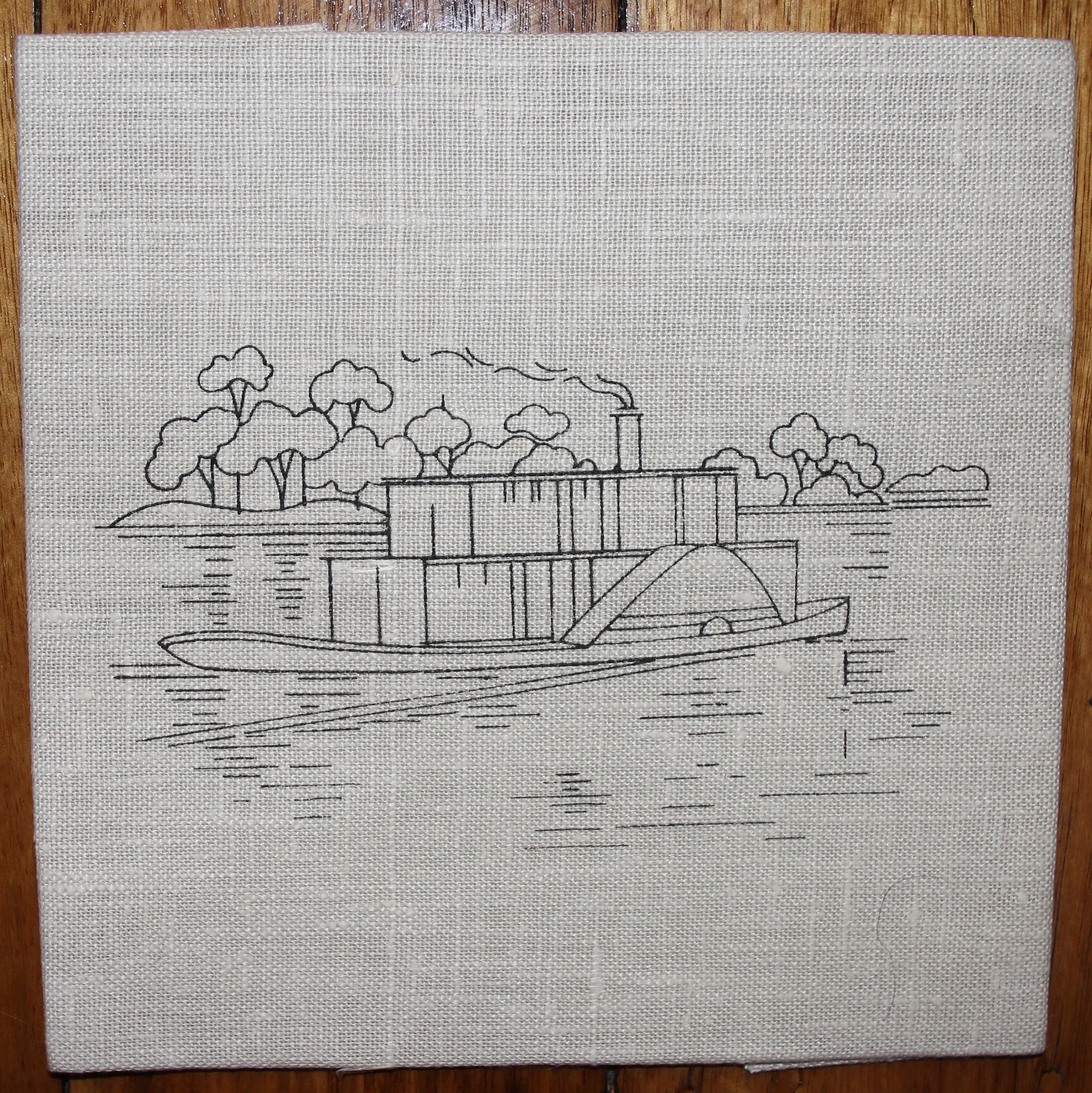 Preloved Semco Creative Crewel Embroidery Kit, Paddle steamer 782 ...