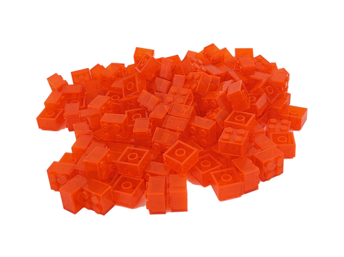 2x2 transparant oranje (100 st.) | SmallBricks