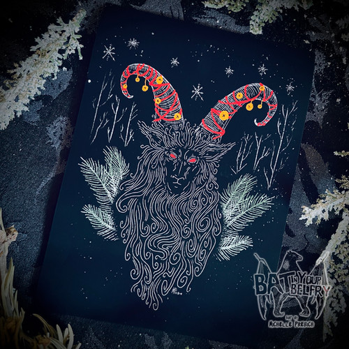 Dark Yule Goat Fine Art Print | Bat in Your Belfry
