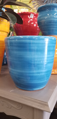 Glazed Terra Cotta Pot Round 8" Diameter | underthesungarden