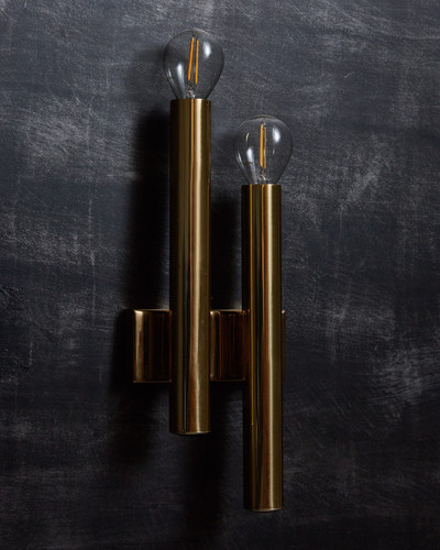 Set of Six Brass Tubes Style Wall Sconces | Glustin Luminaires
