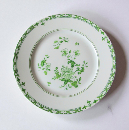 Assiette entremets en porcelaine – Modèle À l’Amphitrite vert – Limoges ...