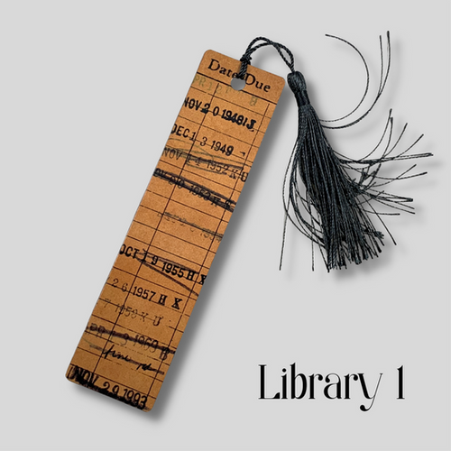 Library 1 - Vintage Library Checkout Card Metal Bookmark ...