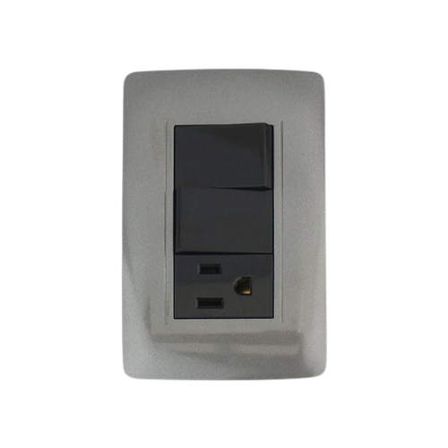 PLACA GRAPHITE TOMACORRIENTE Y APAGADOR DOBLE 4530 SANTUL | Central ...