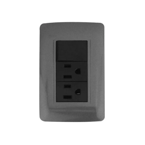 PLACA GRAPHITE APAGADOR Y TOMACORRIENTE DOBLE 4529 SANTUL | Central ...