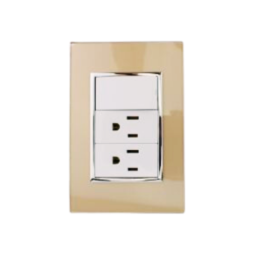 PLACA VENECIA CHAMPAGNE APAGADOR Y TOMAC DOBLE 4563 SANTUL | Central ...