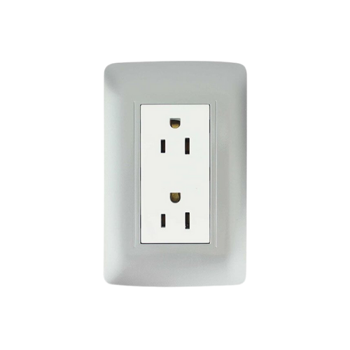 PLACA SILVER TOMACORRIENTE DOBLE 4498 SANTUL | Central Ferretera