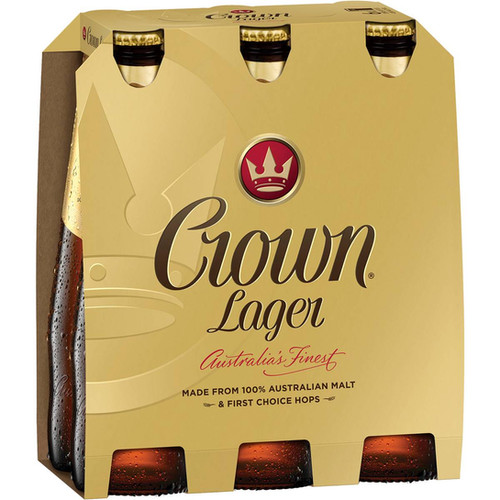CROWN LAGER BOTLLES 375ML | Bottle-O Bros