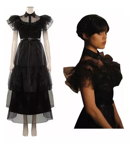 DISFRAZ MERLINA ADDAMS BAILE NIÑA | fiestaycarnaval.com