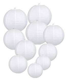 GLOBO DE PAPEL CHINO LINTERNA BLANCO | fiestaycarnaval.com