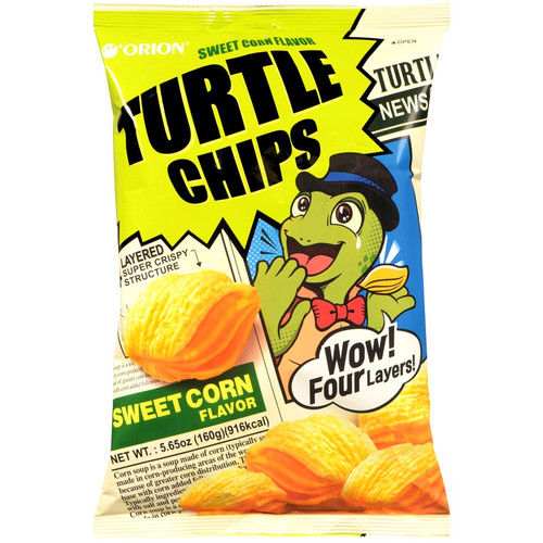 Orion Turtle Chips Sweet Corn 12x160g | Shiny Star Canada