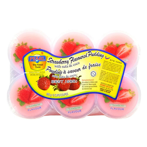 Pearl Flavored Pudding with Nata de Coco-Strawberry 16(6x110g) | Shiny ...