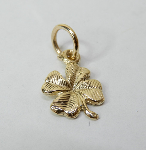 9ct Yellow Gold Four Leaf Clover Charm – Polished Finish, Lucky Pendant ...