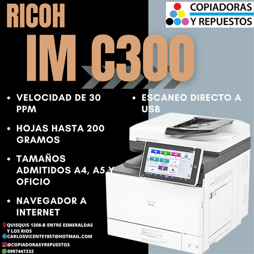 RICOH IM C300 | Copiadorasyrepuestos