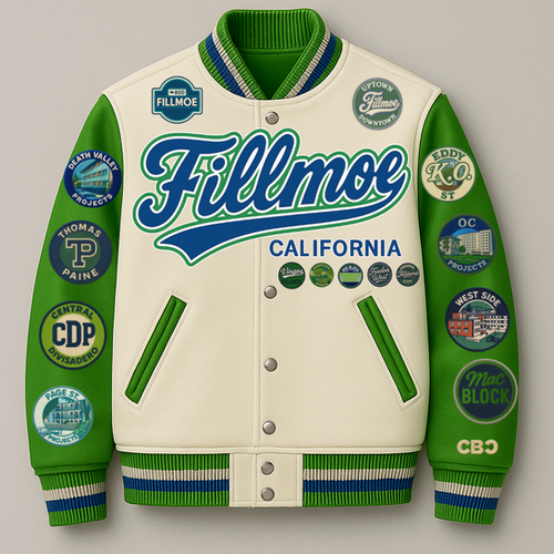 FILLMOE TURF COAT LETTERMAN JACKET CREAM/GREEN | CHEMICAL BABY CBC
