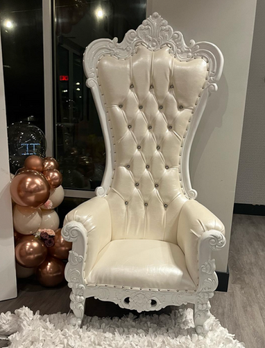 All White Adult Throne | Party Rental Eqpt LL