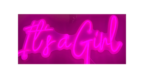 It's A Girl Pink LED Sign Rental | Party Rental Eqpt LL