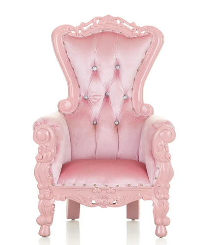 All Pink Velvet Kids Throne | Party Rental Eqpt LL