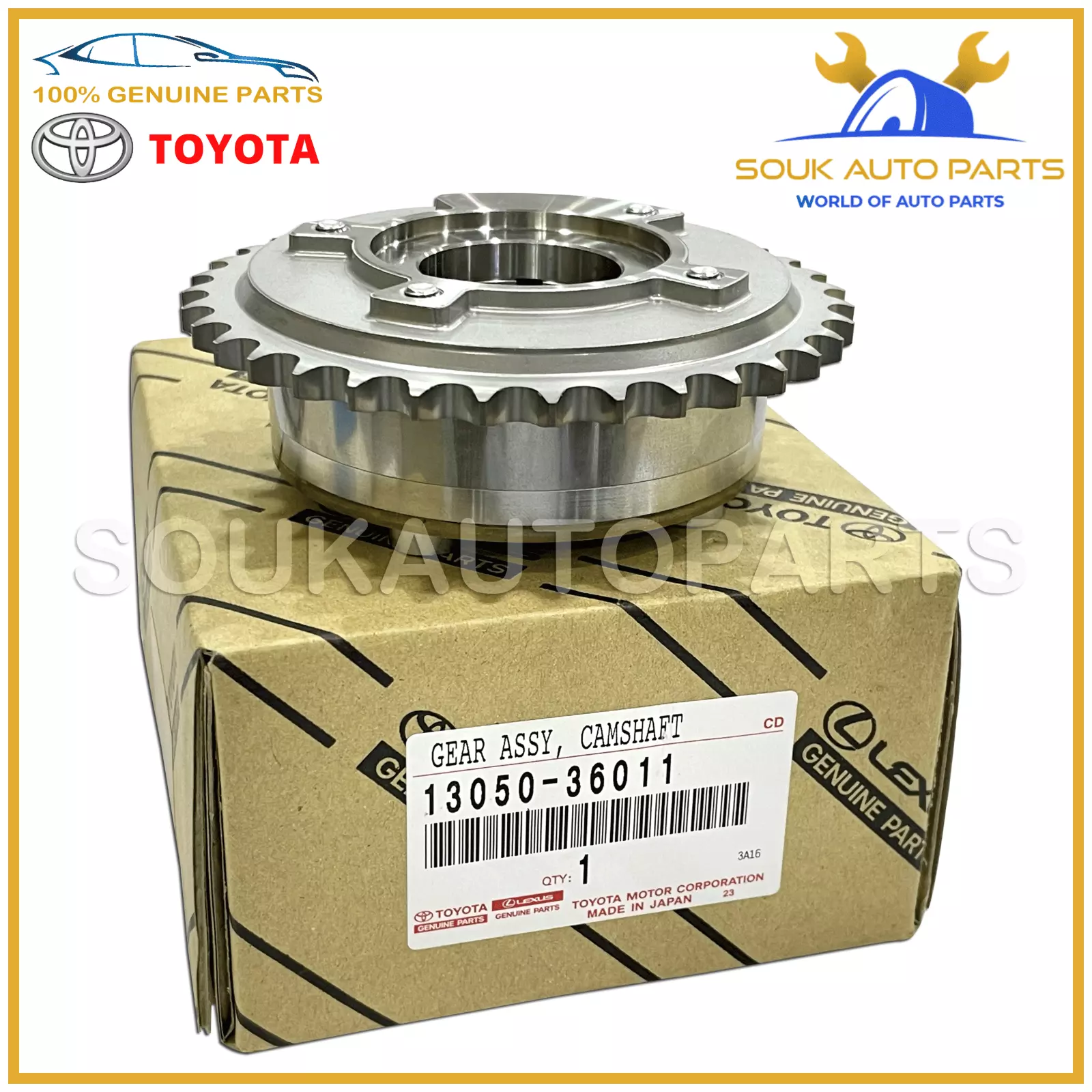 13050-36011 Genuine Toyota GEAR ASSY, CAMSHAFT TIMING 1305036011 OEM | Souk Auto Parts