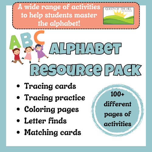 Alphabet Resource Bundle - Tracing Cards, Coloring Pages, Letter Finds ...