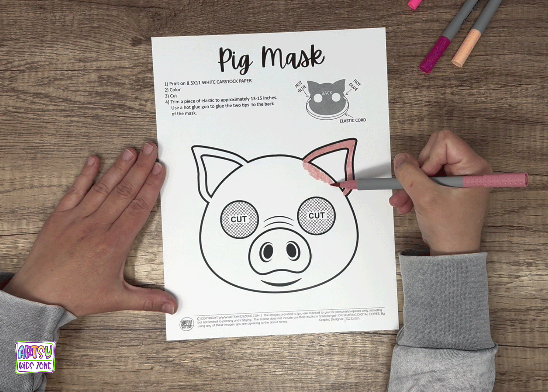 Printable Pig Mask Template