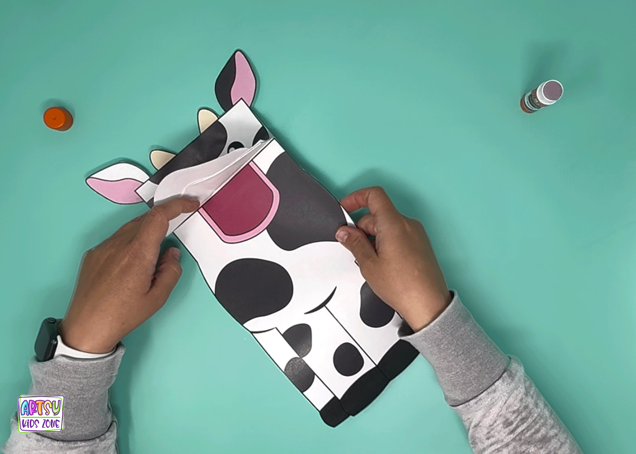 Cow Paper Bag Puppet