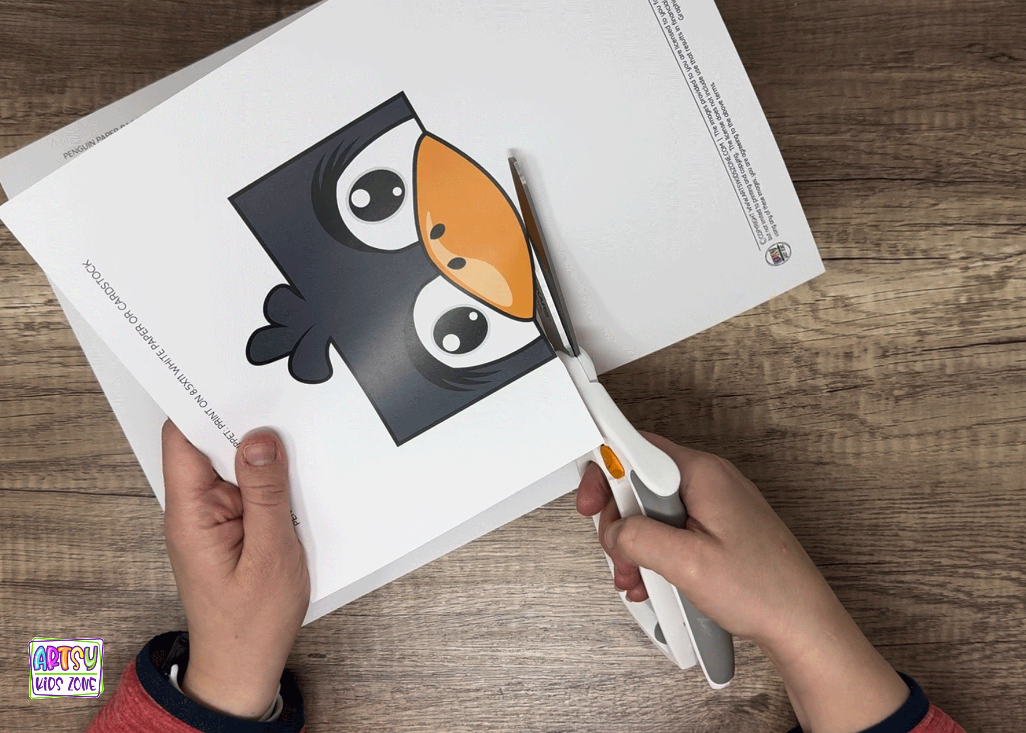 Penguin Paper Bag Puppet