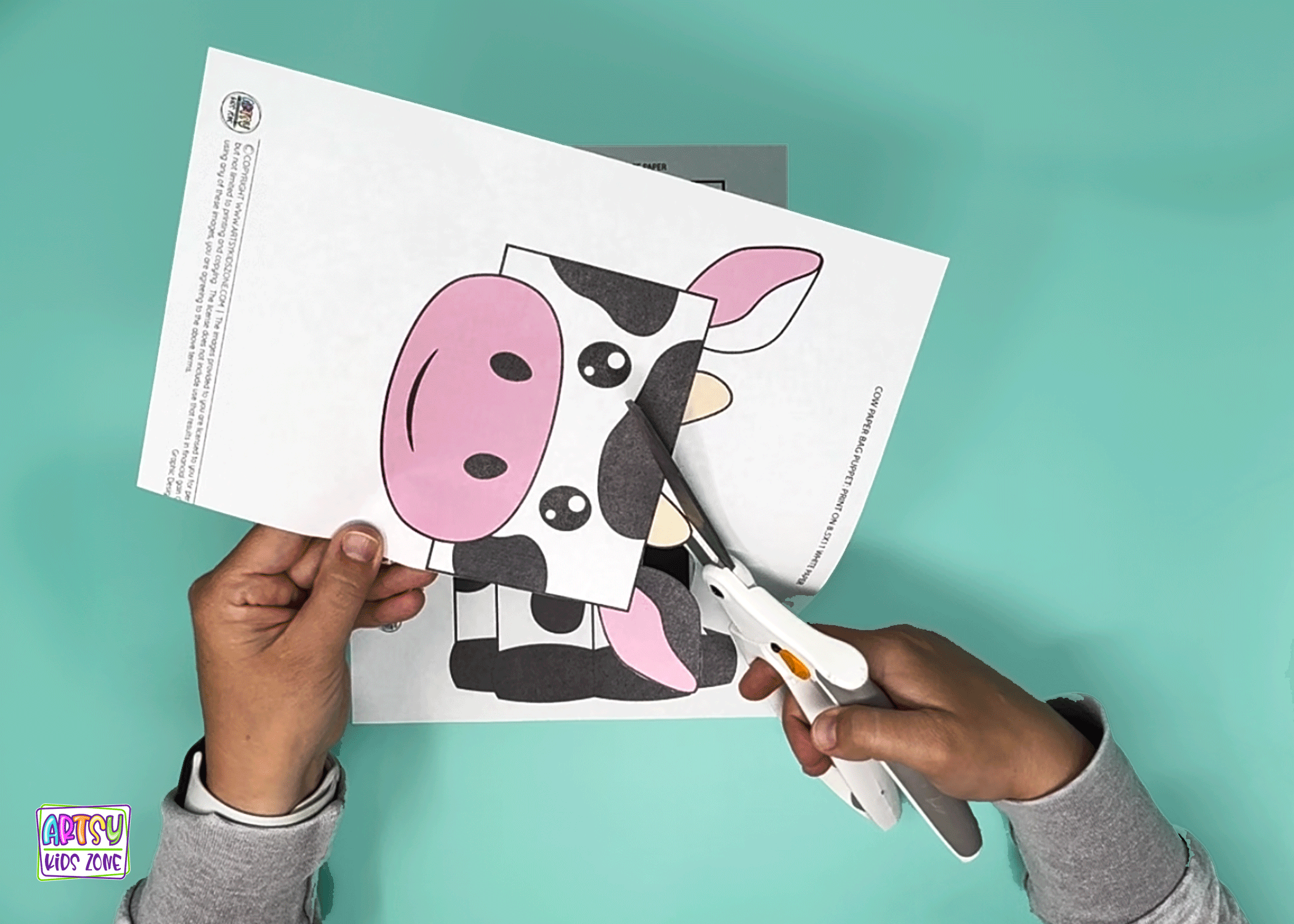 Cow Paper Bag Puppet