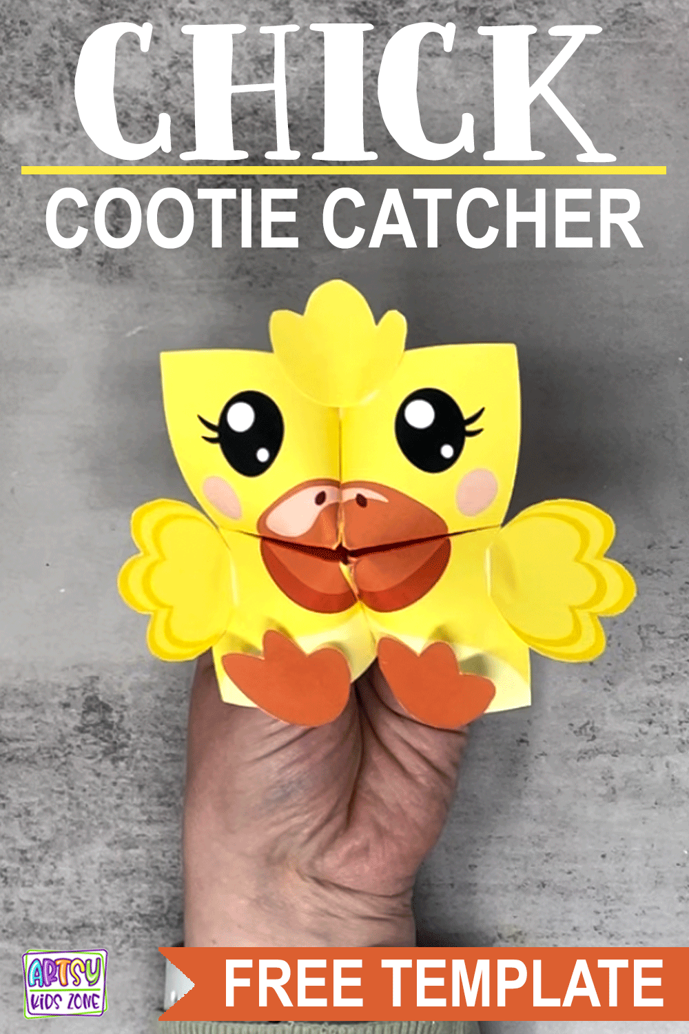 Easter Chick Cootie Catcher Template
