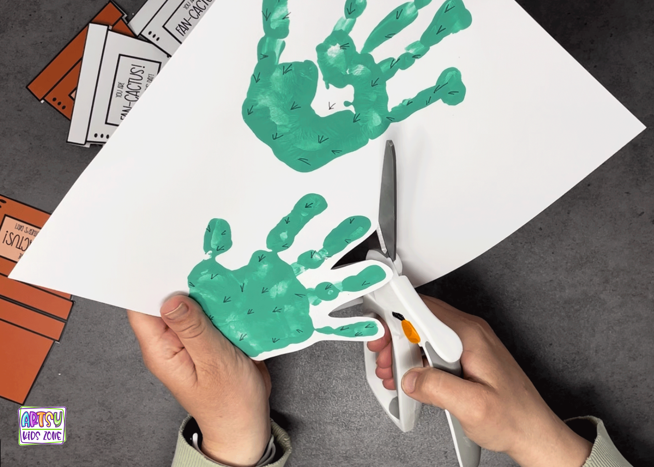 Cactus Mother's Day Handprint Craft For Kids