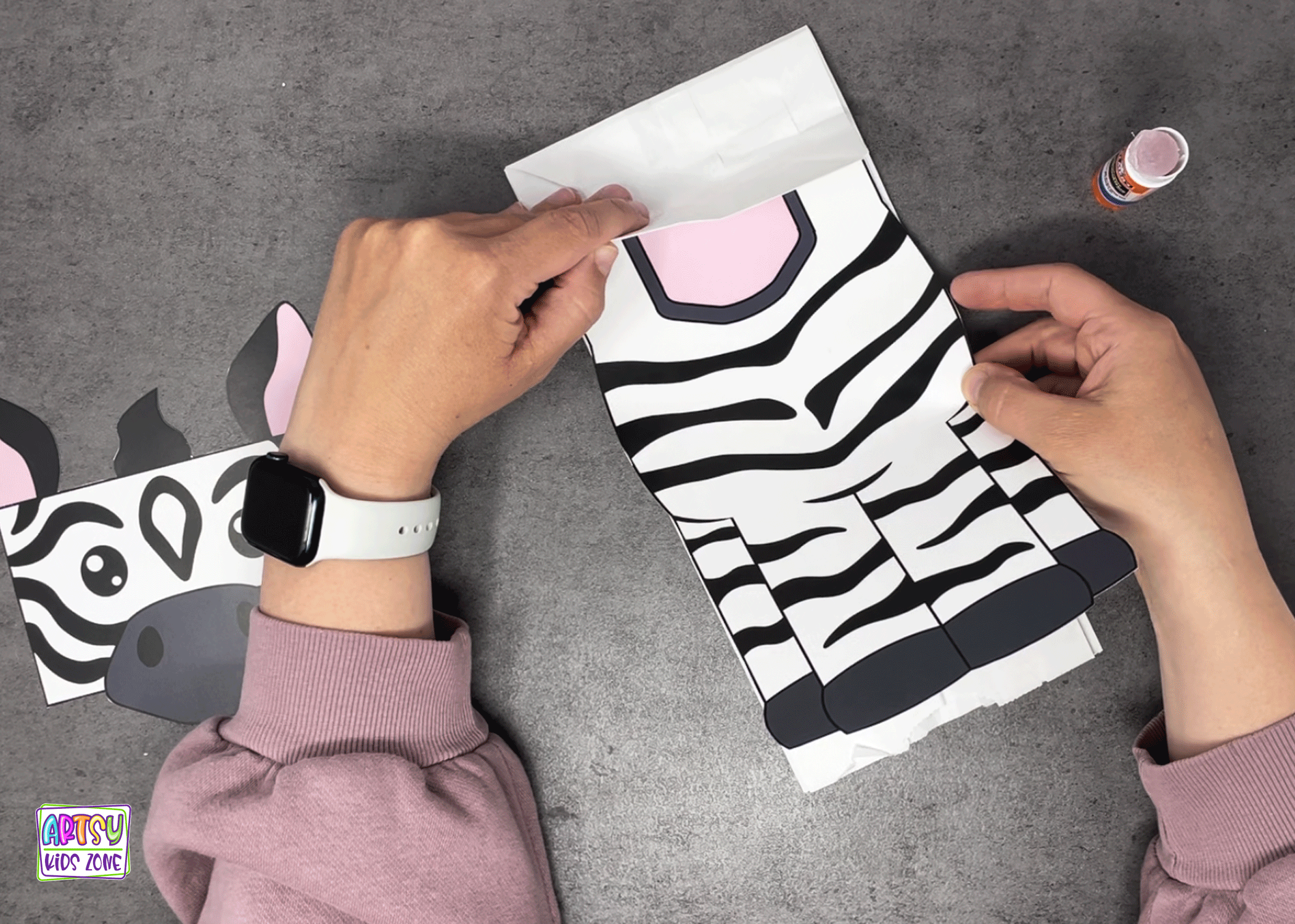 Zebra Paper Bag Puppet