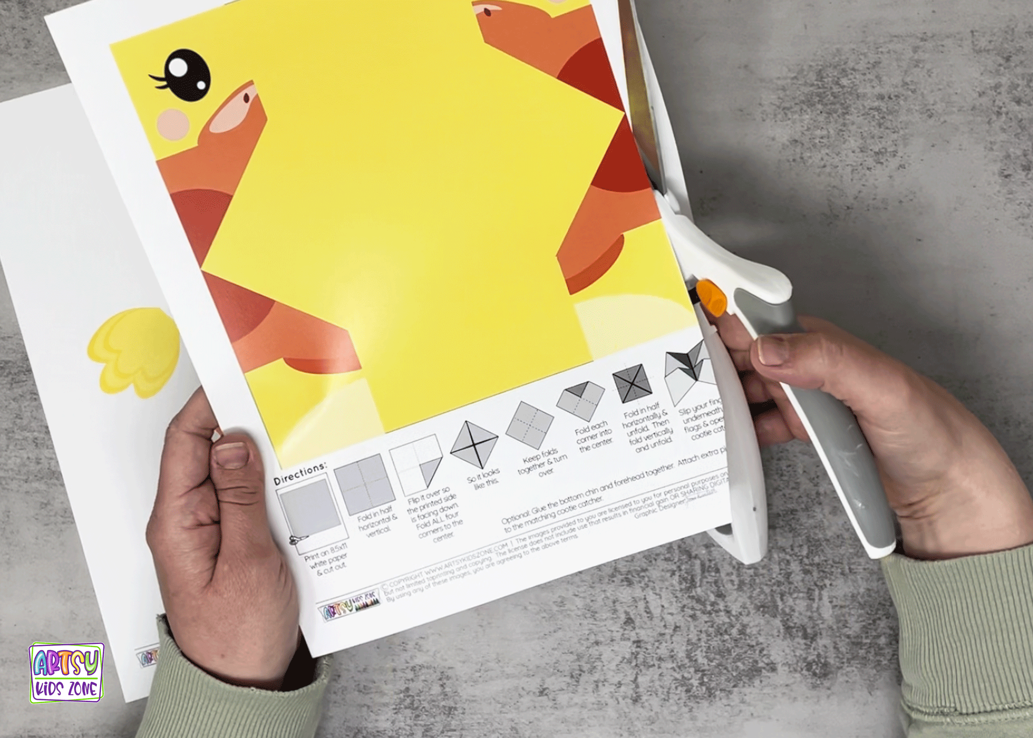 Easter Chick Cootie Catcher Template