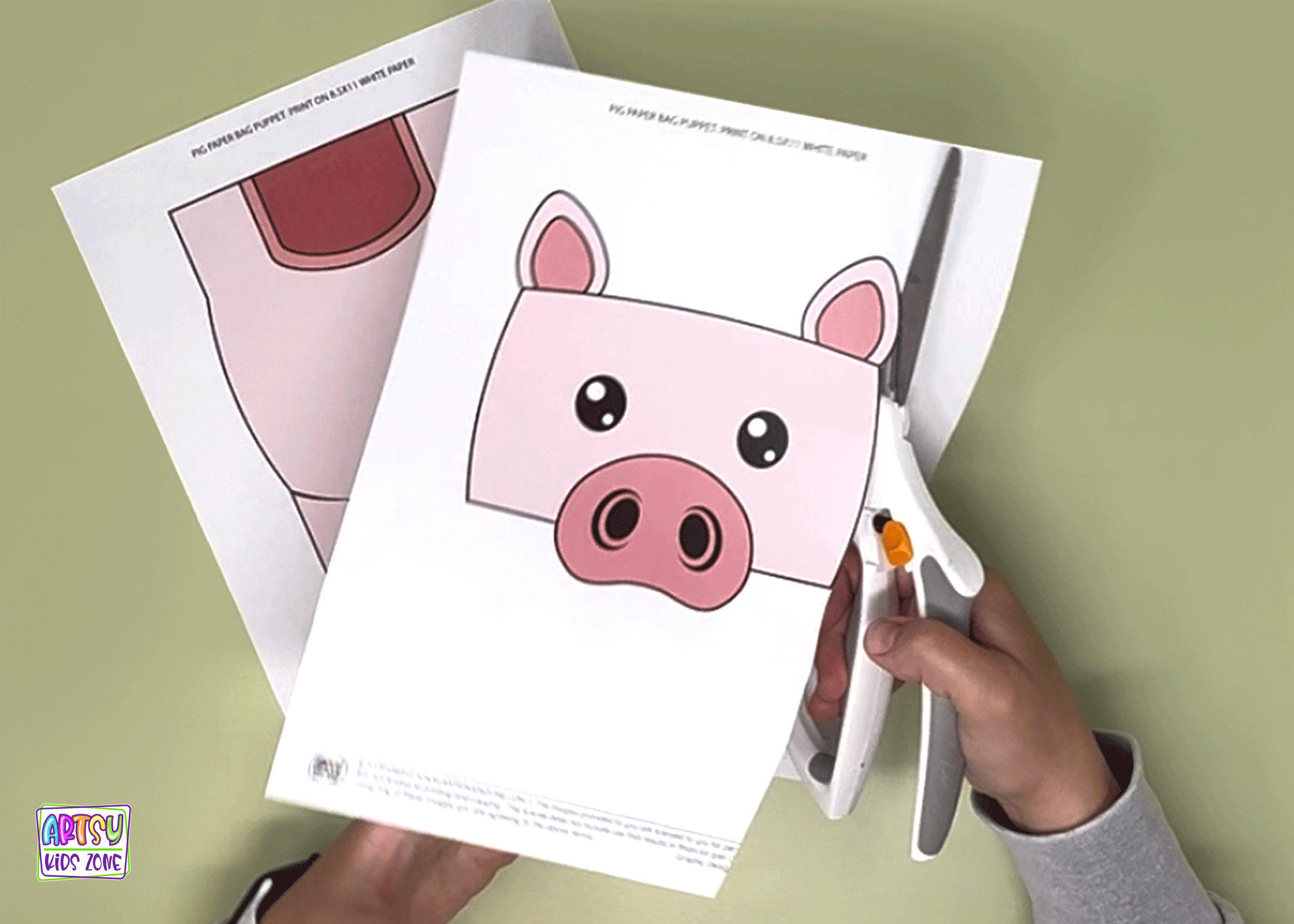 Pig Paper Bag Puppet