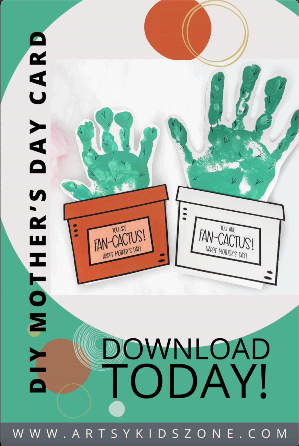 Cactus Mother's Day Handprint Craft For Kids