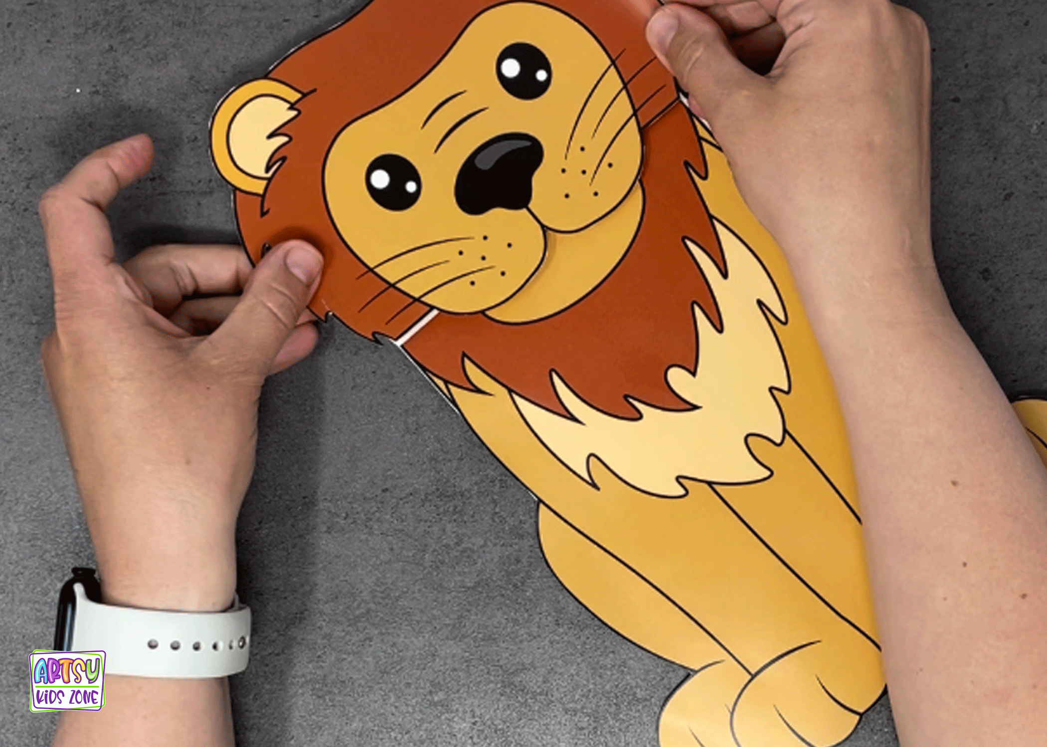 Lion Paper Bag Puppet Template