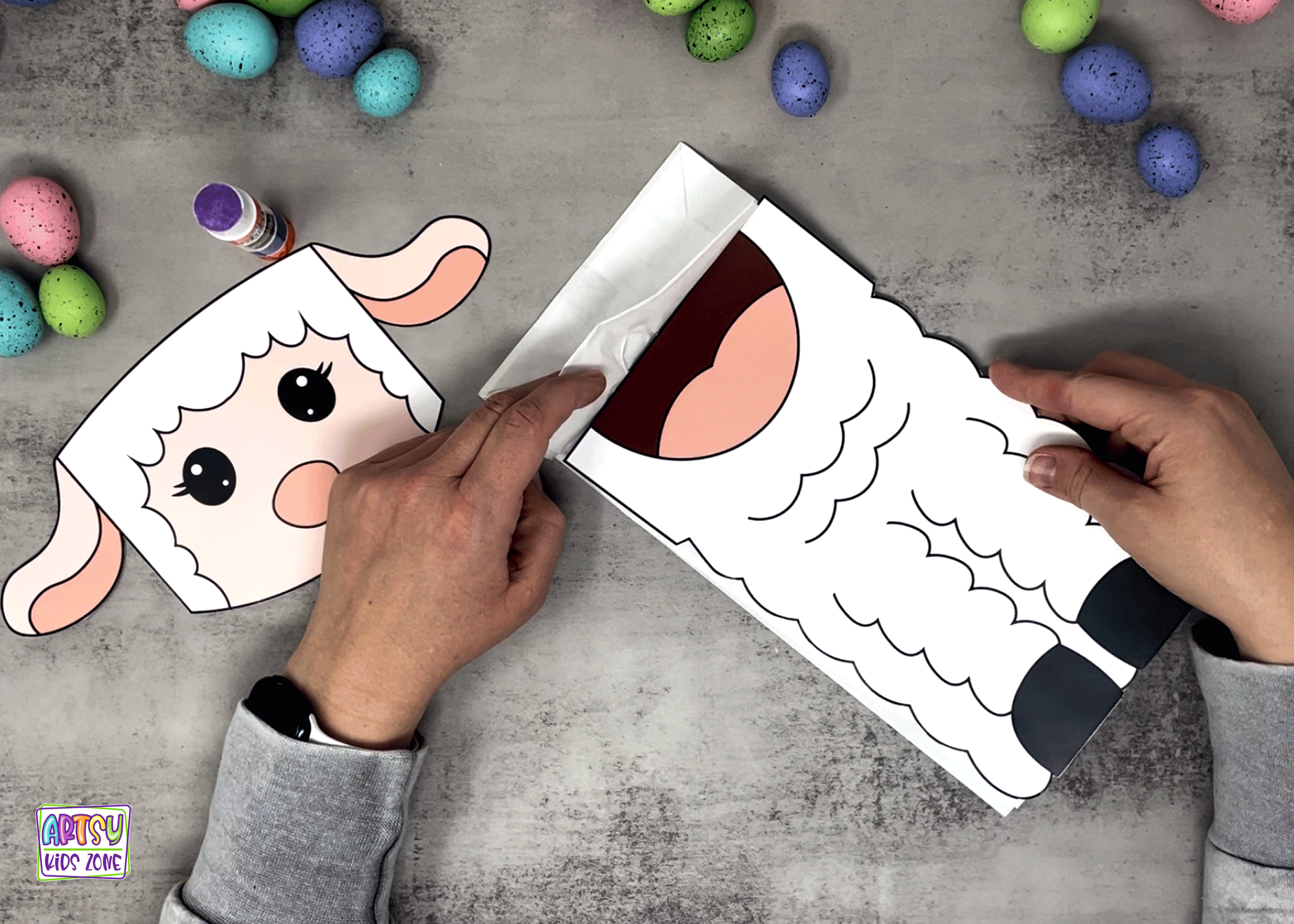Lamb Paper Bag Puppet: Easter Crafts For Kids