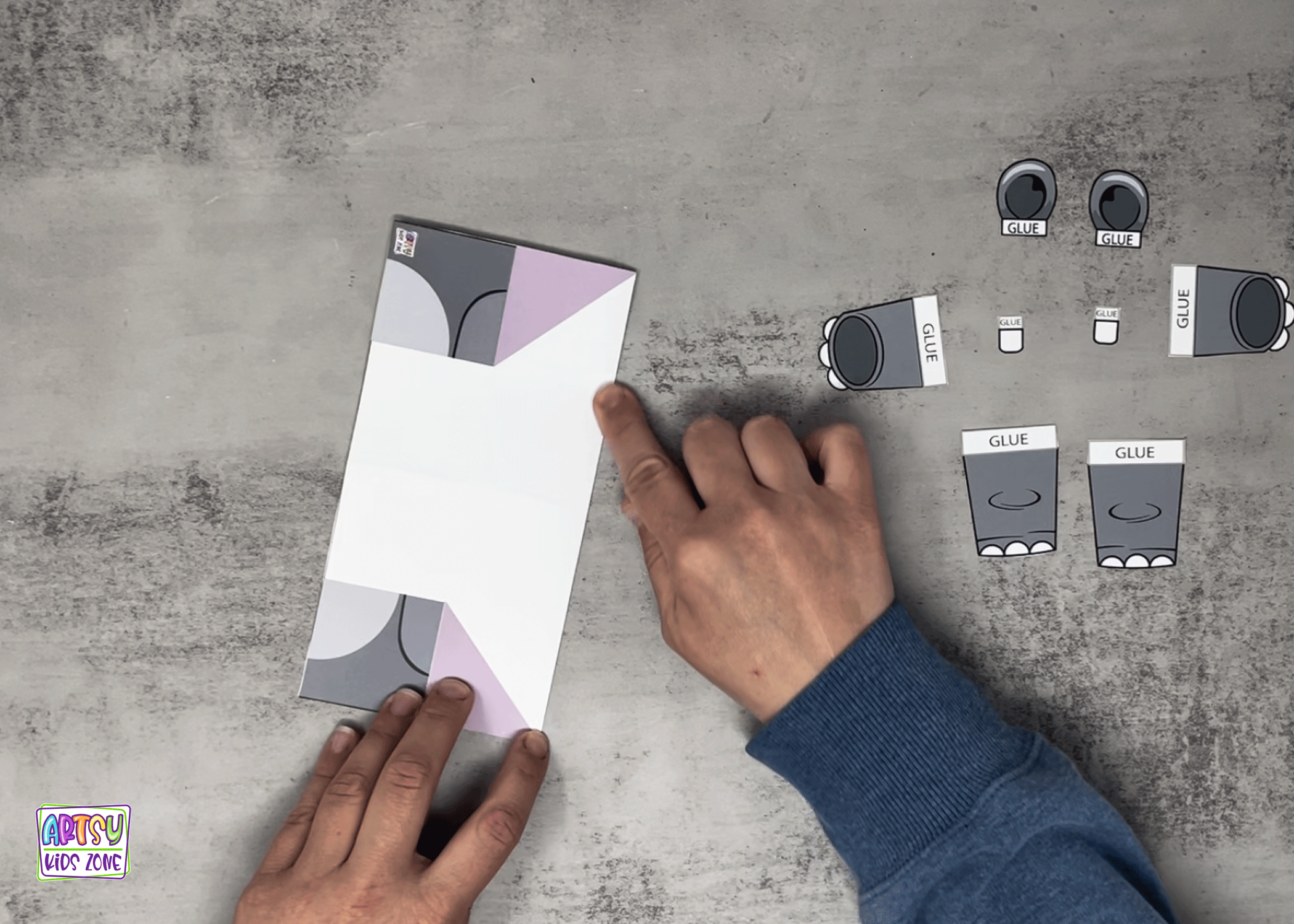 Origami Hippo Cootie Catcher Template