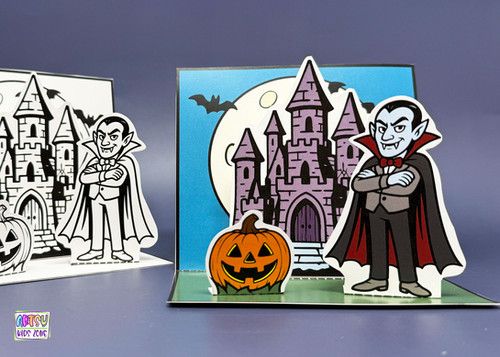 Printable 3D Vampire Coloring Page – Fun DIY Halloween Activity for ...