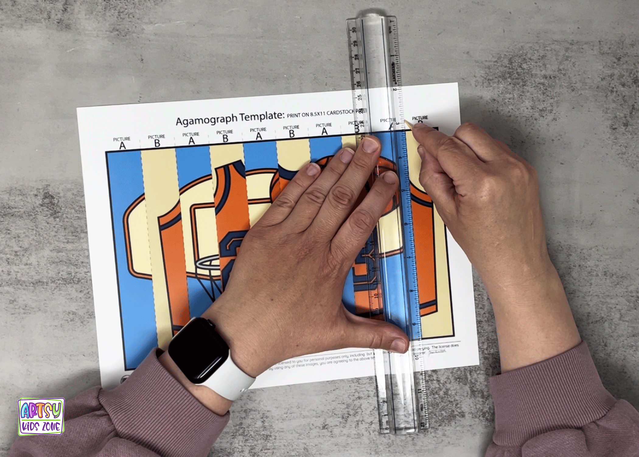 Basketball Agamograph Template: Basketball Art