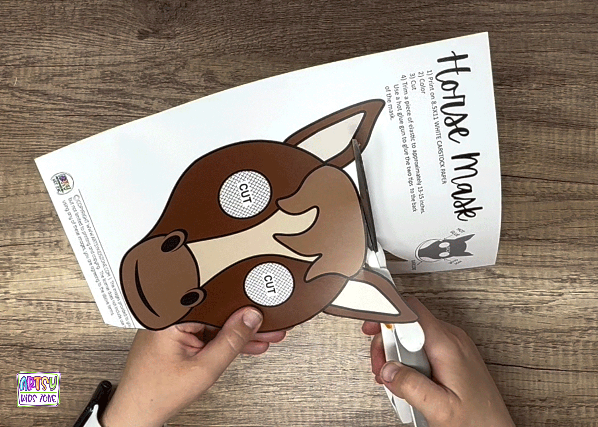 Printable Horse Mask Template