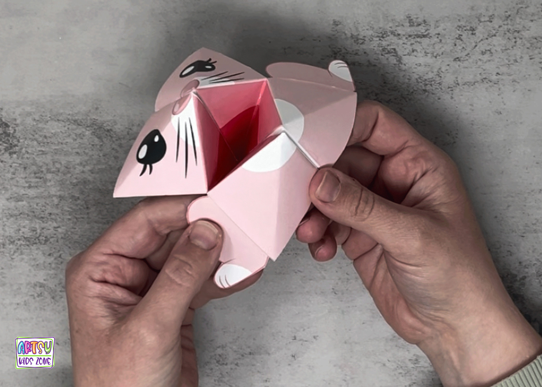 Bunny Cootie Catcher: Origami Bunny
