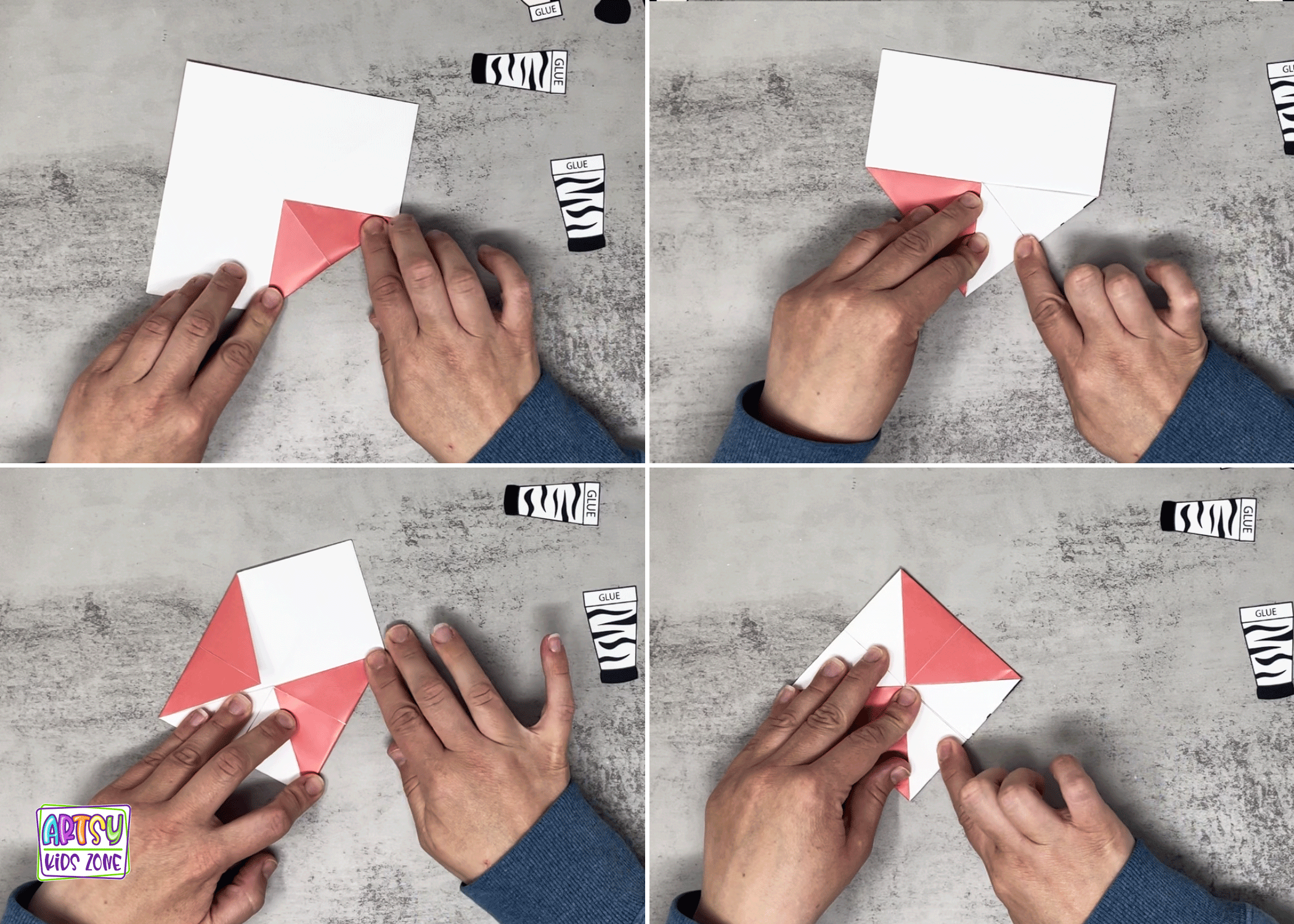 Origami Zebra Cootie Catcher Template