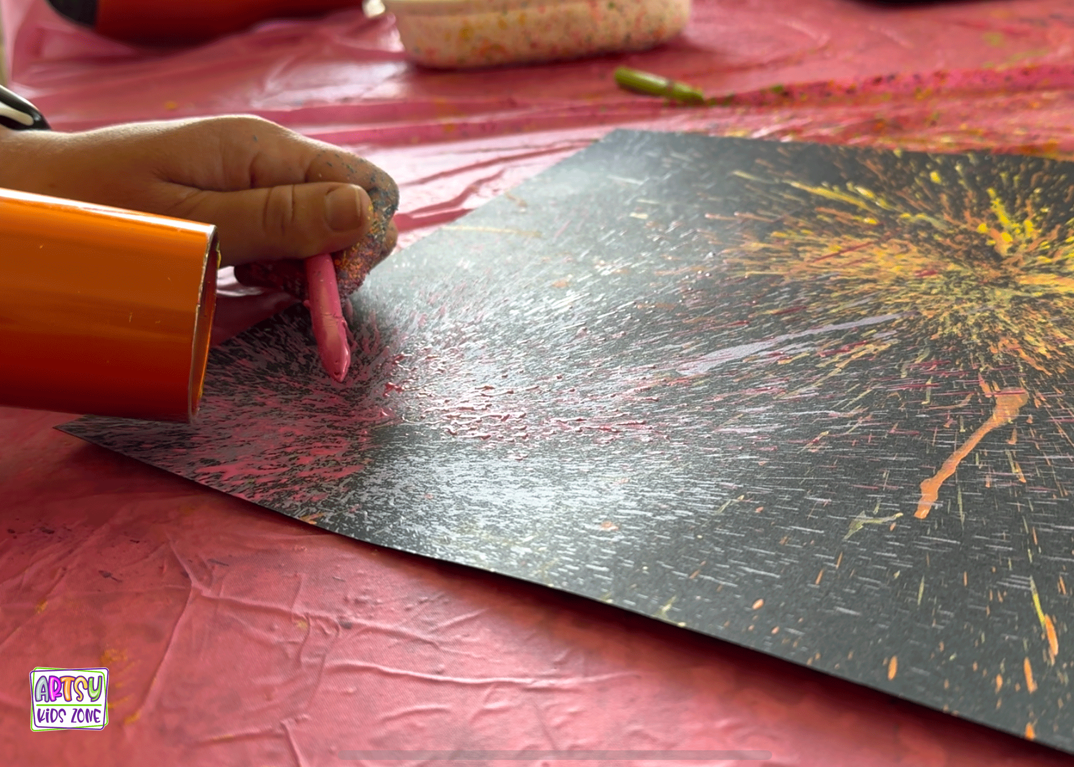 Melted Crayon Fireworks Art Project