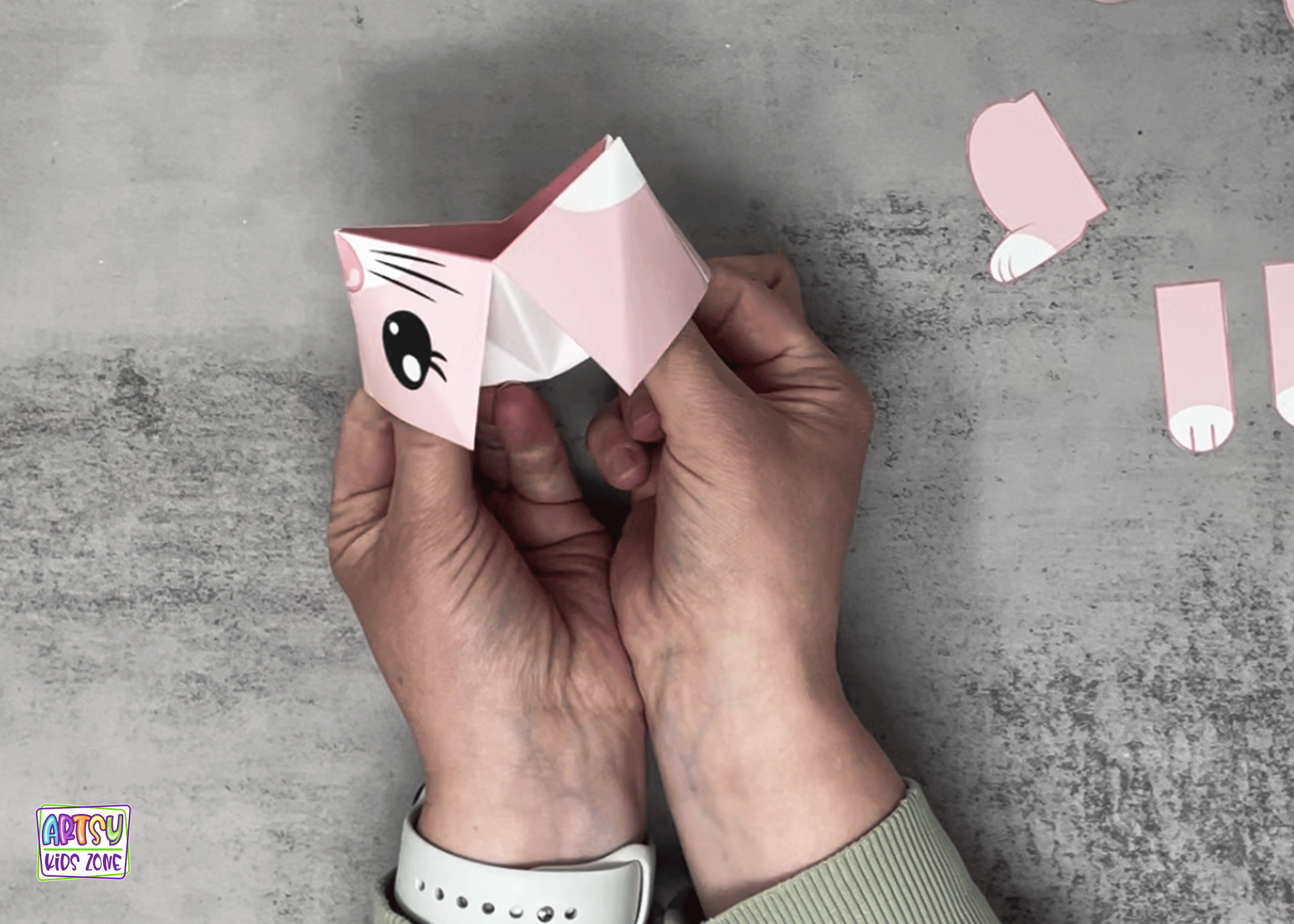 Bunny Cootie Catcher: Origami Bunny