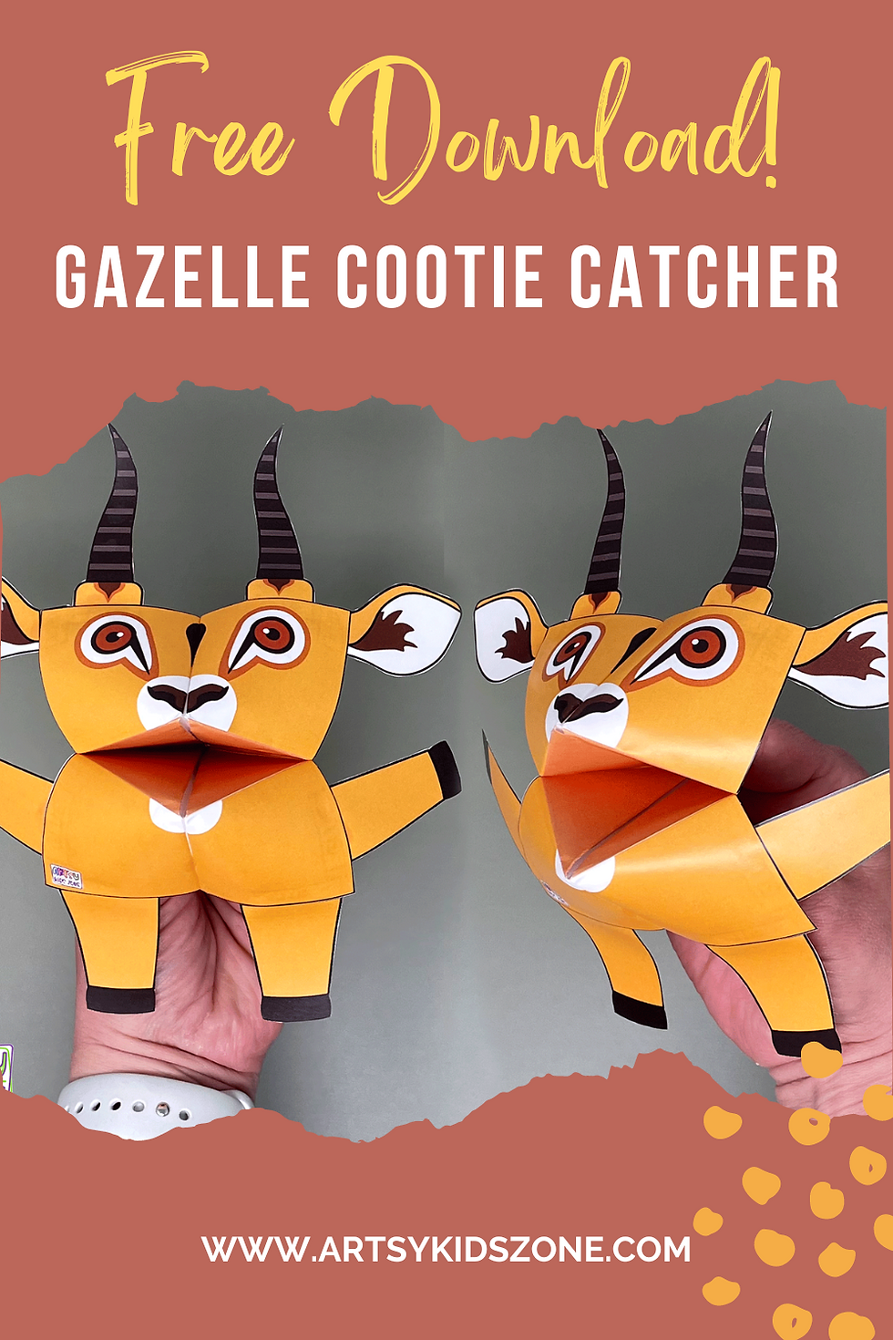 Origami Gazelle Cootie Catcher Template