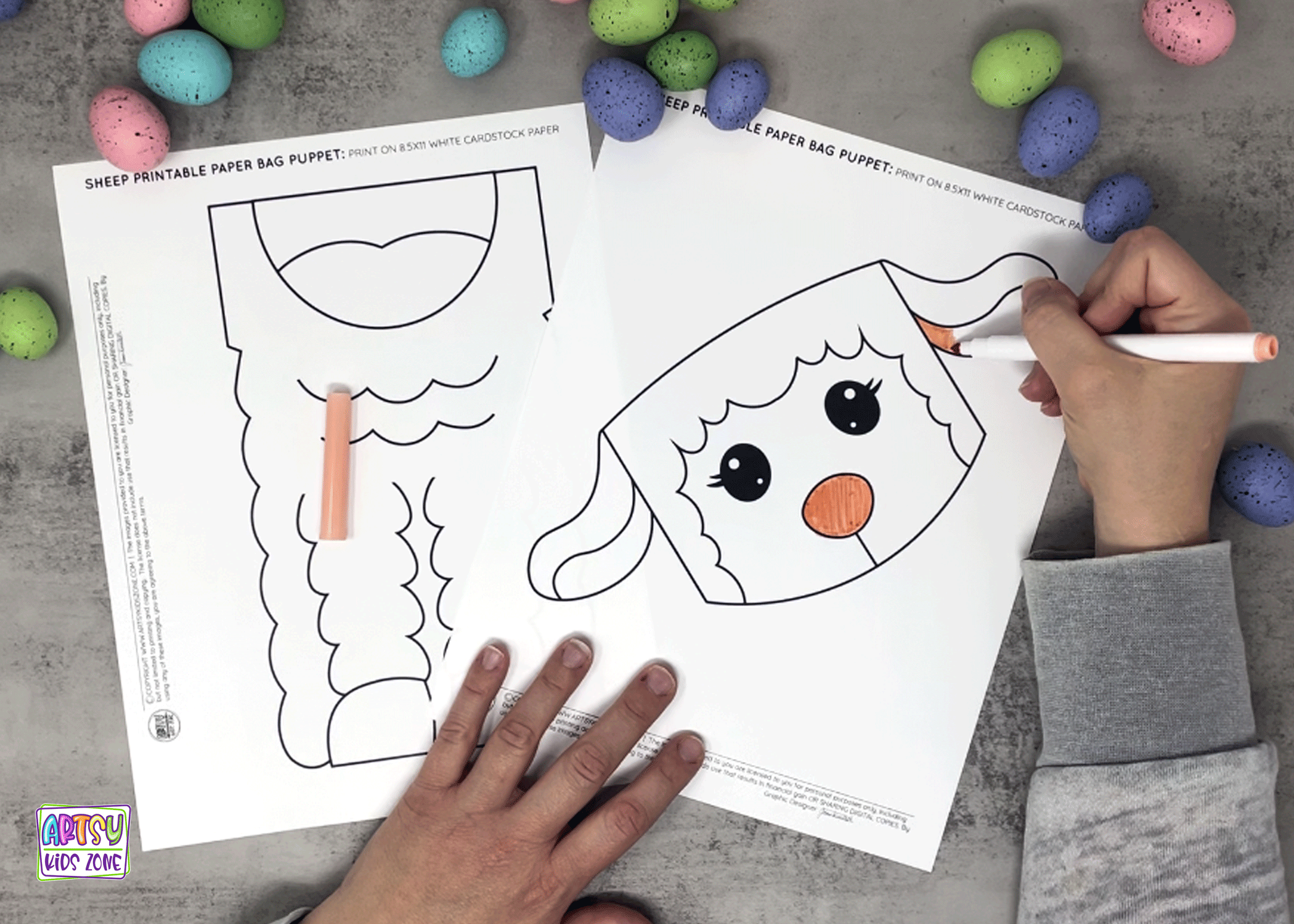 Lamb Paper Bag Puppet: Easter Crafts For Kids