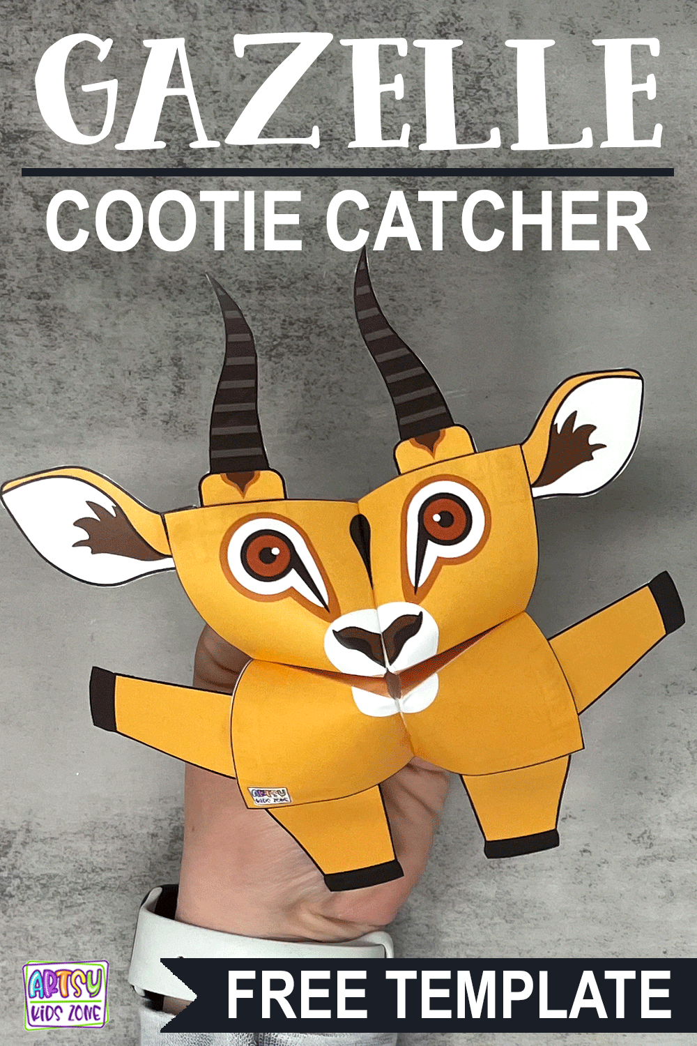 Origami Gazelle Cootie Catcher Template