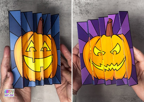 Printable Pumpkin Agamograph Template – DIY Optical Illusion Halloween ...